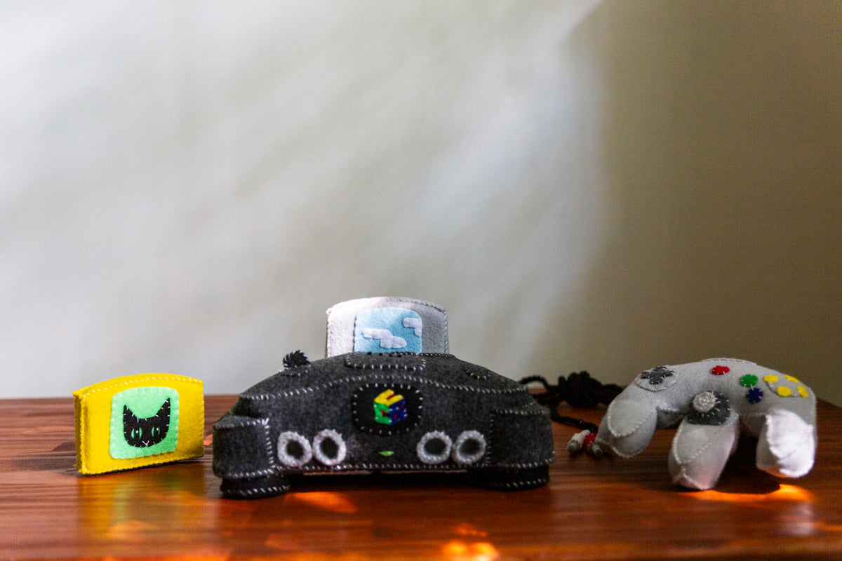 Felt Nintendo 64 Console, Controller, and Game Cartridges – Close Call ...